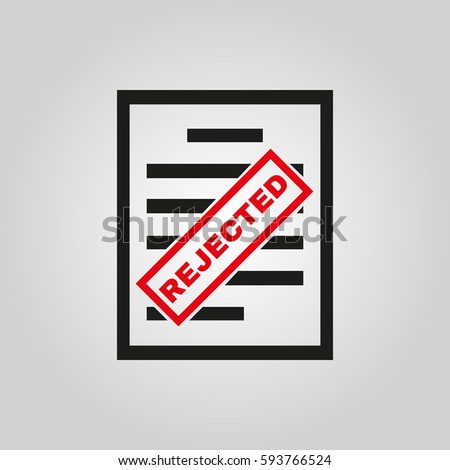Rejected Document Icon Refused Deflected Deviated Stock Illustration ...