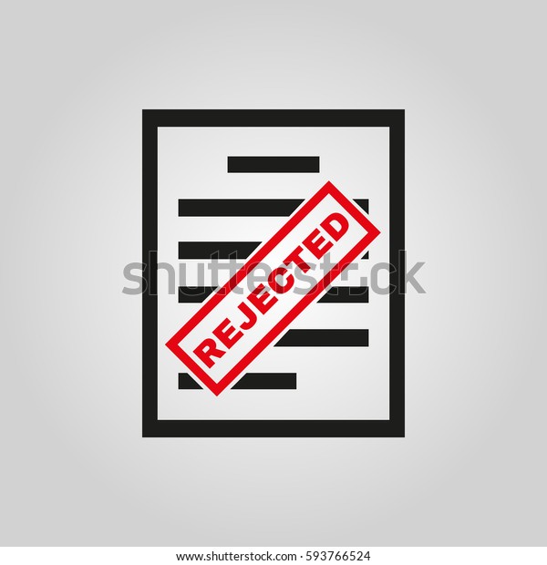 Rejected Document Icon Refused Deflected Deviated Stock Illustration ...