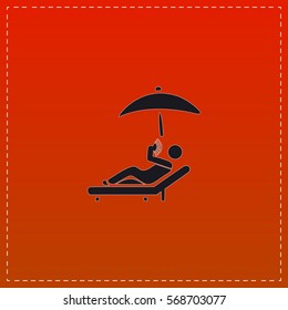 Relax Simple Flat Button Black Icon Stock Illustration 568703077 ...