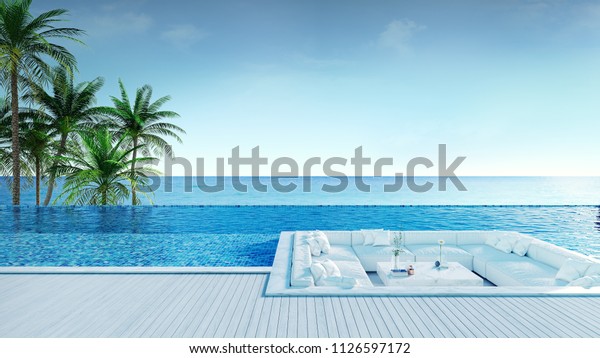 Relaxing Summer Beach Sunbathing Deck Private Stock Illustration ...