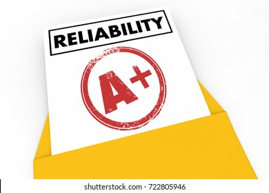 Reliability Report Card Grade Score Reliable Stock Illustration ...