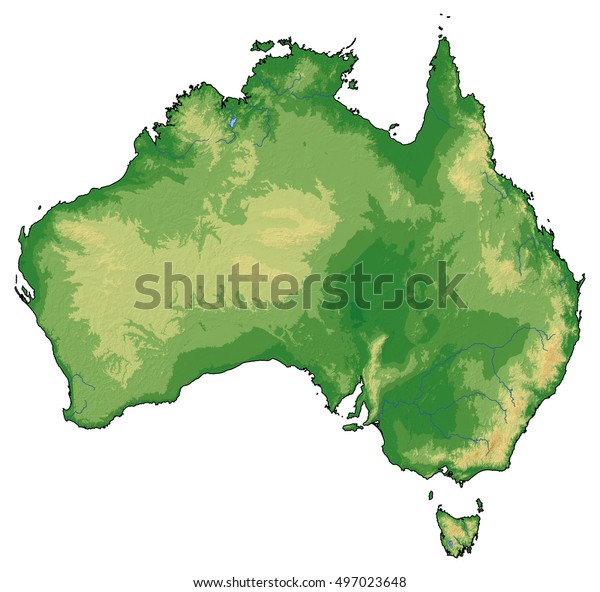 Relief Map Australia 3drendering Stock Illustration 497023648 ...