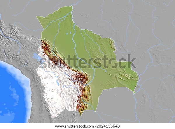 Relief Map Bolivia 3d Rendering Stock Illustration 2024135648 ...