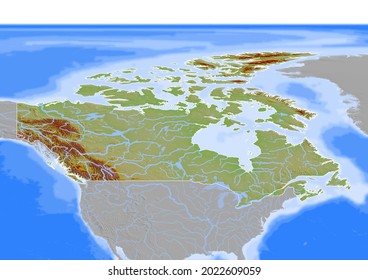 Relief Map Canada 3d Rendering Stock Illustration 2022609059 | Shutterstock