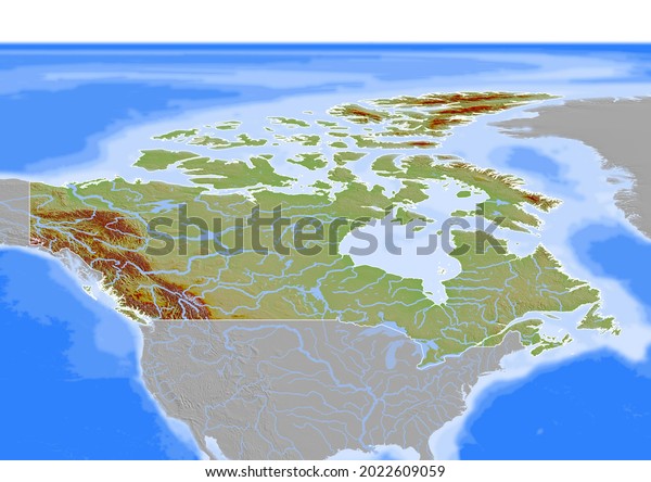 Relief Map Canada 3d Rendering Stock Illustration 2022609059 | Shutterstock