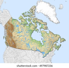 Relief Map Canada: ภาพประกอบสต็อก 442900603 | Shutterstock