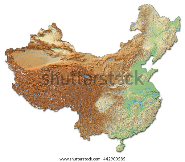 Relief Map China Stock Illustration 442900585