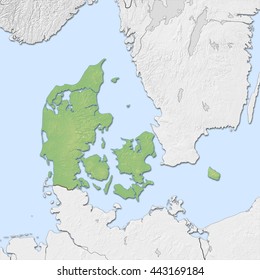 Relief Map Danmark 3dillustration Stock Illustration 443169184