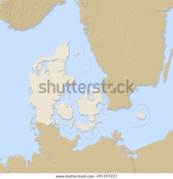Relief Map Danmark 3drendering Stock Illustration 495197227 | Shutterstock