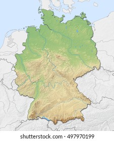 Relief Map Germany 3dillustration 스톡 일러스트 443054197 | Shutterstock