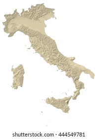 Relief Map Italy 3drendering Stock Illustration 444549781 | Shutterstock