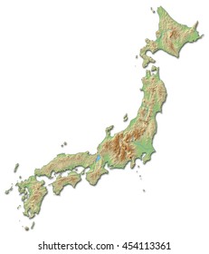 Relief Map Japan 3drendering Stock Illustration 454113361 | Shutterstock