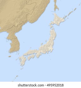 Relief Map Japan 3drendering Stock Illustration 494940565 | Shutterstock