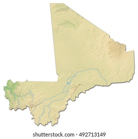 Relief Map Mali 3drendering: ilustración de stock 492713149 | Shutterstock