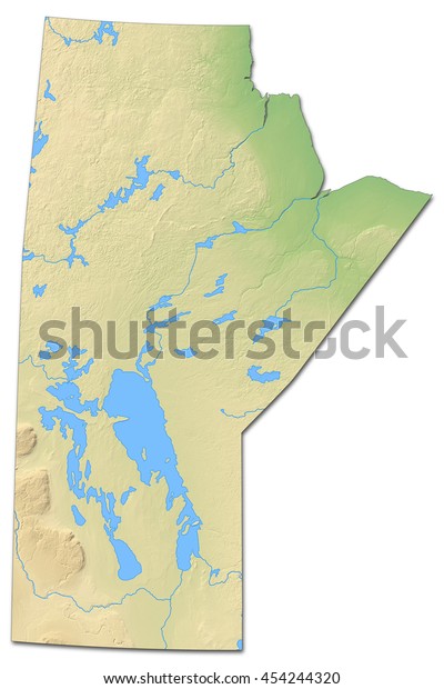 Relief Map Manitoba Canada 3drendering Stock Illustration 454244320 ...