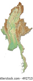 Relief Map Myanmar 3drendering Stock Illustration 492713164 | Shutterstock