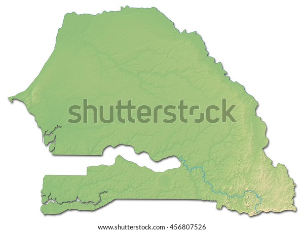 Relief Map Senegal 3drendering Stock Illustration 456807526 | Shutterstock