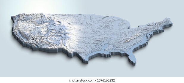 Relief Map Usa 3d Effect Isometric Stock Illustration 1396168232 ...