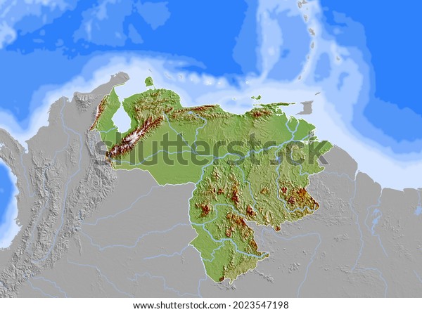 Relief Map Venezuela 3d Rendering Stock Illustration 2023547198 ...