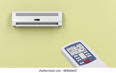 Remote Controlled Split System Air Conditioner Stock Illustration ...