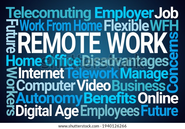 Remote Work Word Cloud On Blue Stock Illustration 1940126266 | Shutterstock