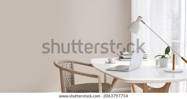 Remote Working Home Background 3d Rendering Stock Illustration ...