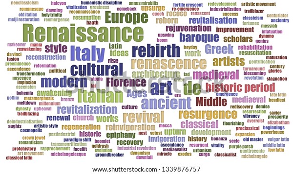 Renaissance Word Cloud Rows Isolated On Stock Illustration 1339876757 ...