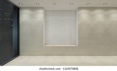 Render 3d Contemporary Empty Room Stock Illustration 1165074808 ...