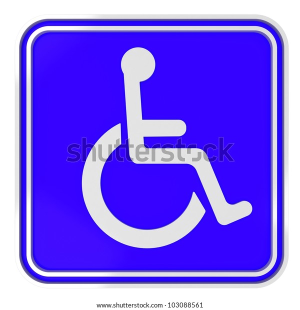 Render Blue Disabled Icon On White Stock Illustration 103088561 ...
