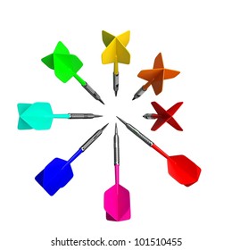 Render Darts On Different Position Back Stock Illustration 101510455 ...