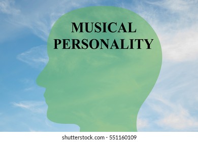 Render Illustration Musical Personality Script On Stock Illustration ...