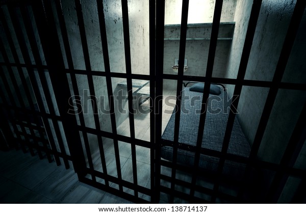 Render Locked Prison Cell One Person Stock Illustration 138714137
