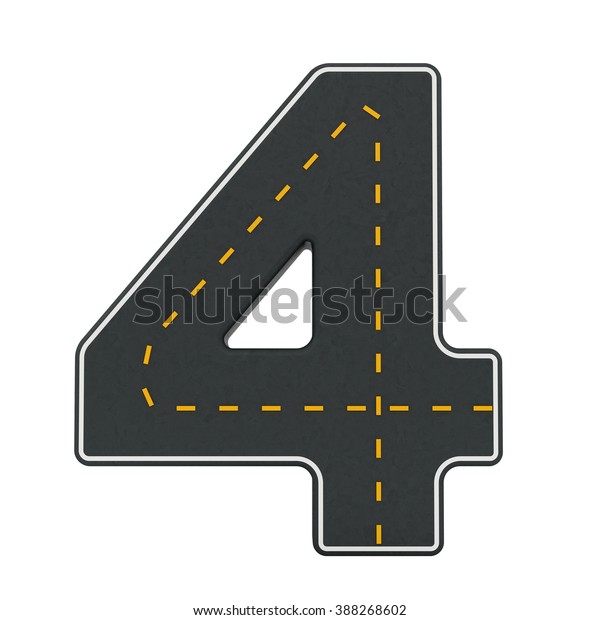 Render Number 4 Road Texture Isolated 스톡 일러스트 388268602 | Shutterstock