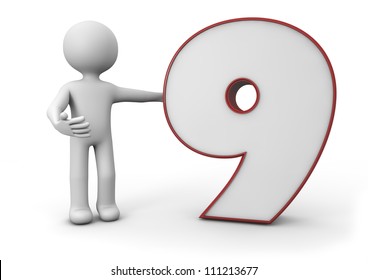 Render Number Nine Stock Illustration 111213677