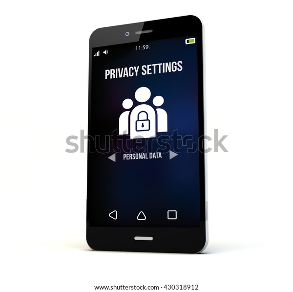 Render Phone Privacy Settings On Screen Stock Illustration 430318912 ...
