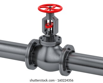 Industrial Pipeline Valve Red Wheel On Stock Illustration 1025749585