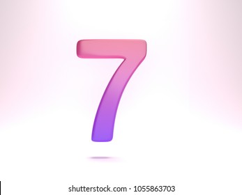Rendered 3d Pink Gradient Number 7 Stock Illustration 1055863703 ...