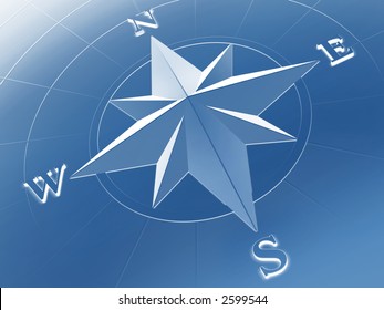 Rendered Image Compass Rose Stock Illustration 2599544 | Shutterstock