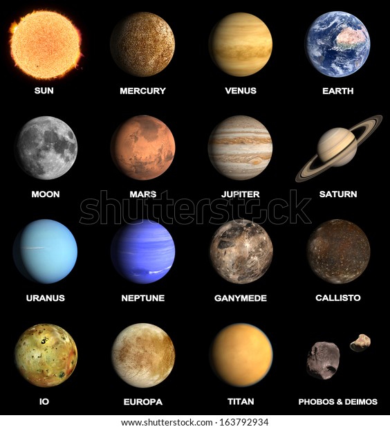 Rendered Image Planets Some Moons Our Stock Illustration 163792934
