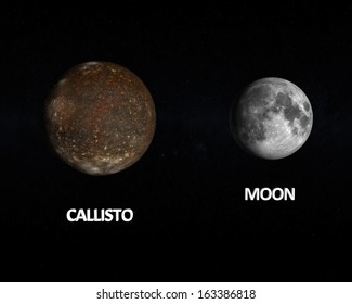 Rendered Size Comparison Jupiter Moon Callisto 库存插图 163386818 ...