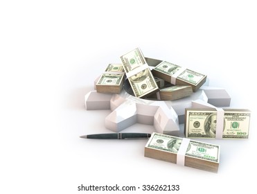 3d Stack Central African Cfa Franc Stock Illustration 2131957097