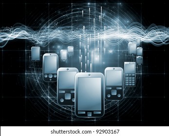 Rendering Cellular Phones Numbers Abstract Design Stock Illustration ...