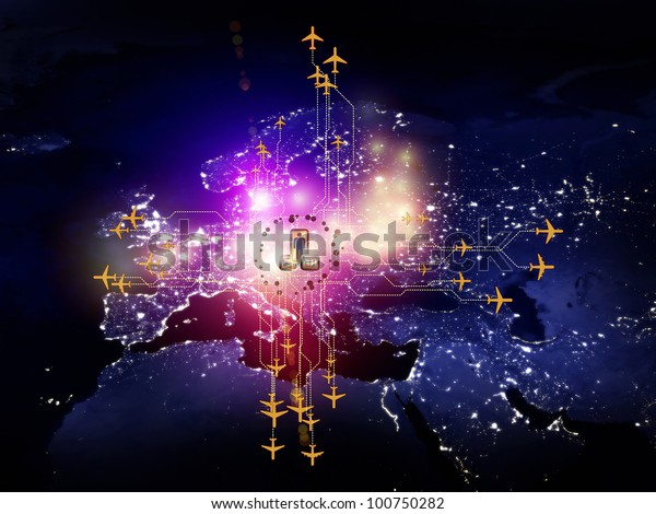 Rendering City Light Map Courtesy Nasa Stock Illustration 100750282 ...