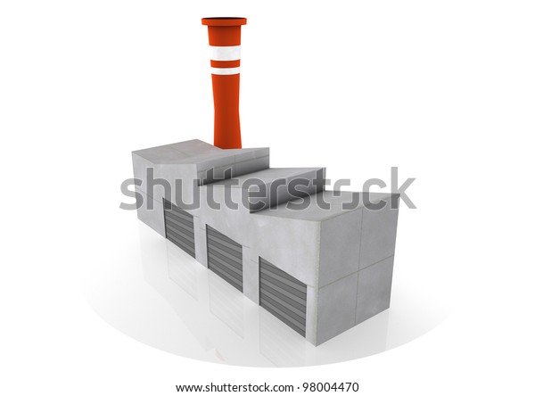 Rendering Factory White Background Stock Illustration 98004470 ...