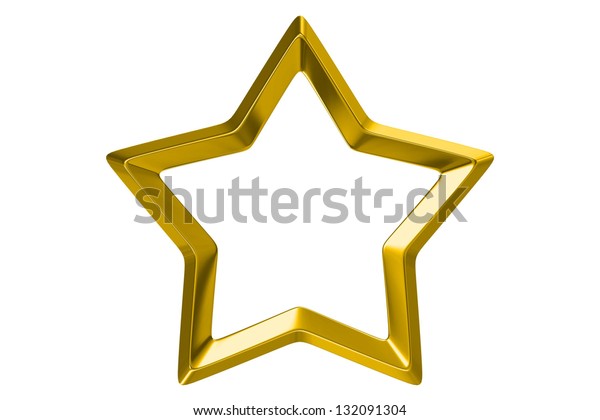 Rendering Golden Star Front View Stock Illustration 132091304 ...