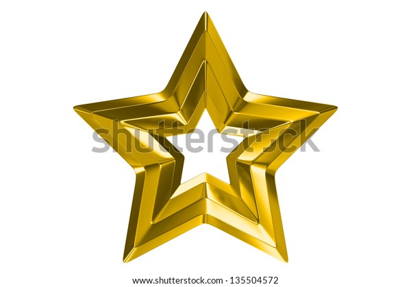 Rendering Golden Star Front View Stock Illustration 135504572 ...