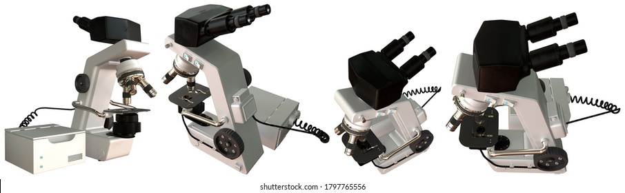Renders Professional Microscope Control Block Fictional Stock ...