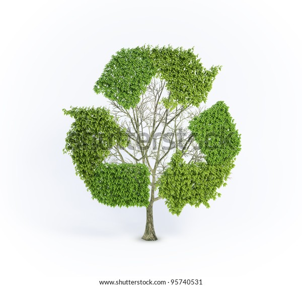 Renewable Development Concept Tree Recycling Symbol Stock Illustration ...