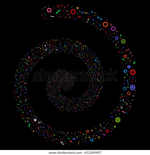 Repair Instruments Exploding Whirl Spiral Raster 스톡 일러스트 611249447 ...