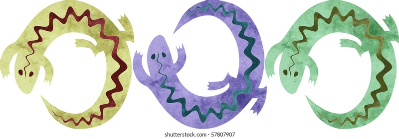Repeating Pattern Curvedup Lizards Paper Texture Stock Illustration ...